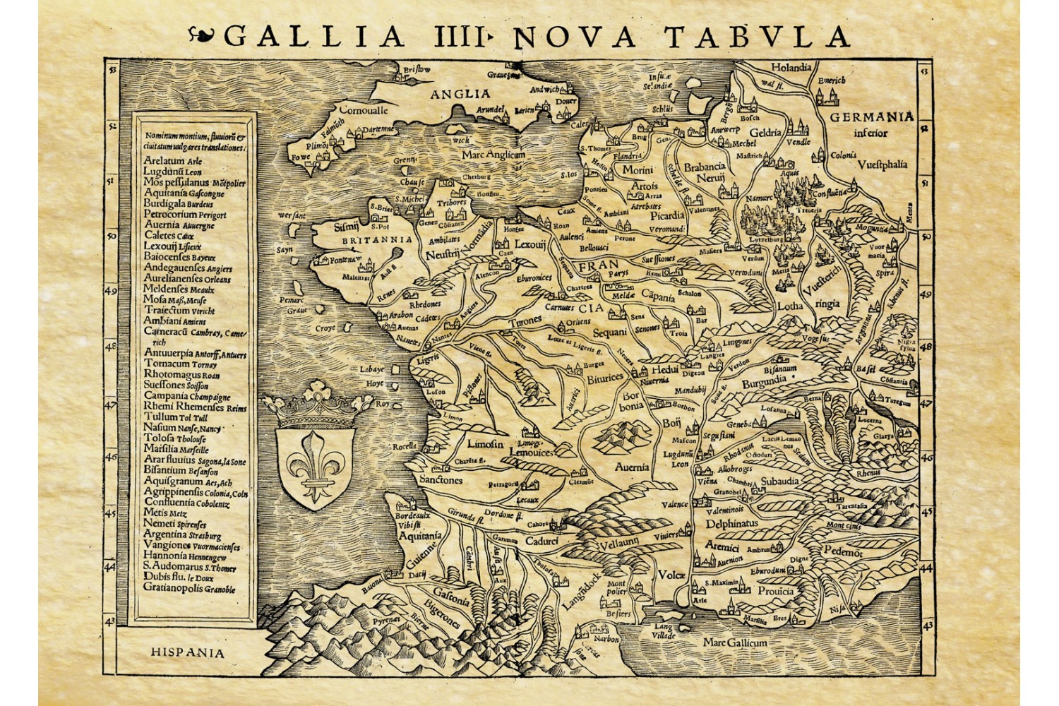 Carte De La Gaule Old Map Of Ancient Gaul By N. Sanson D'Abbeville