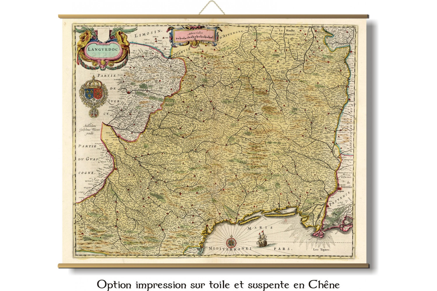 Carte ancienne du Languedoc en 1665