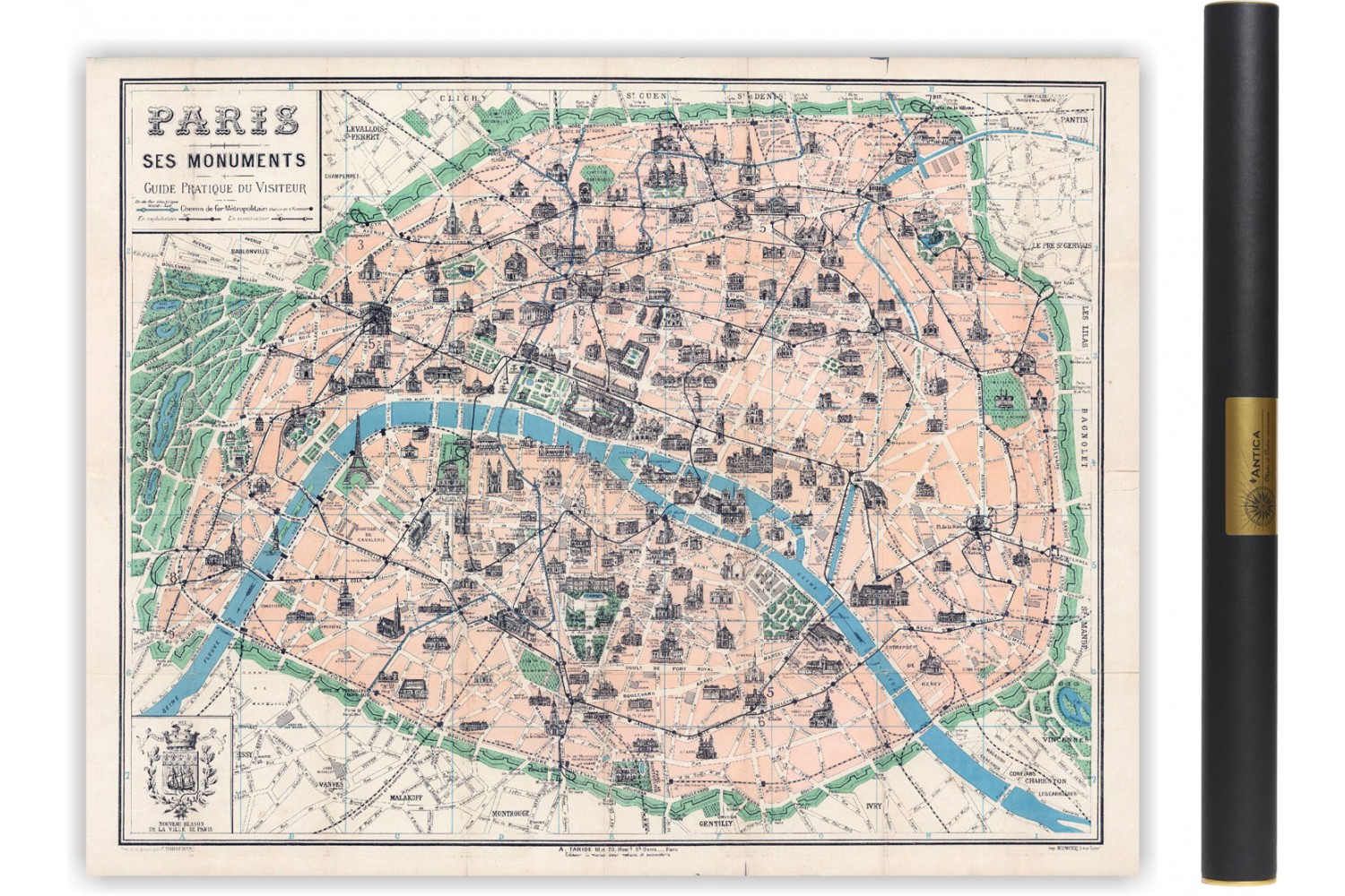 Plan de Paris ancien de 1923