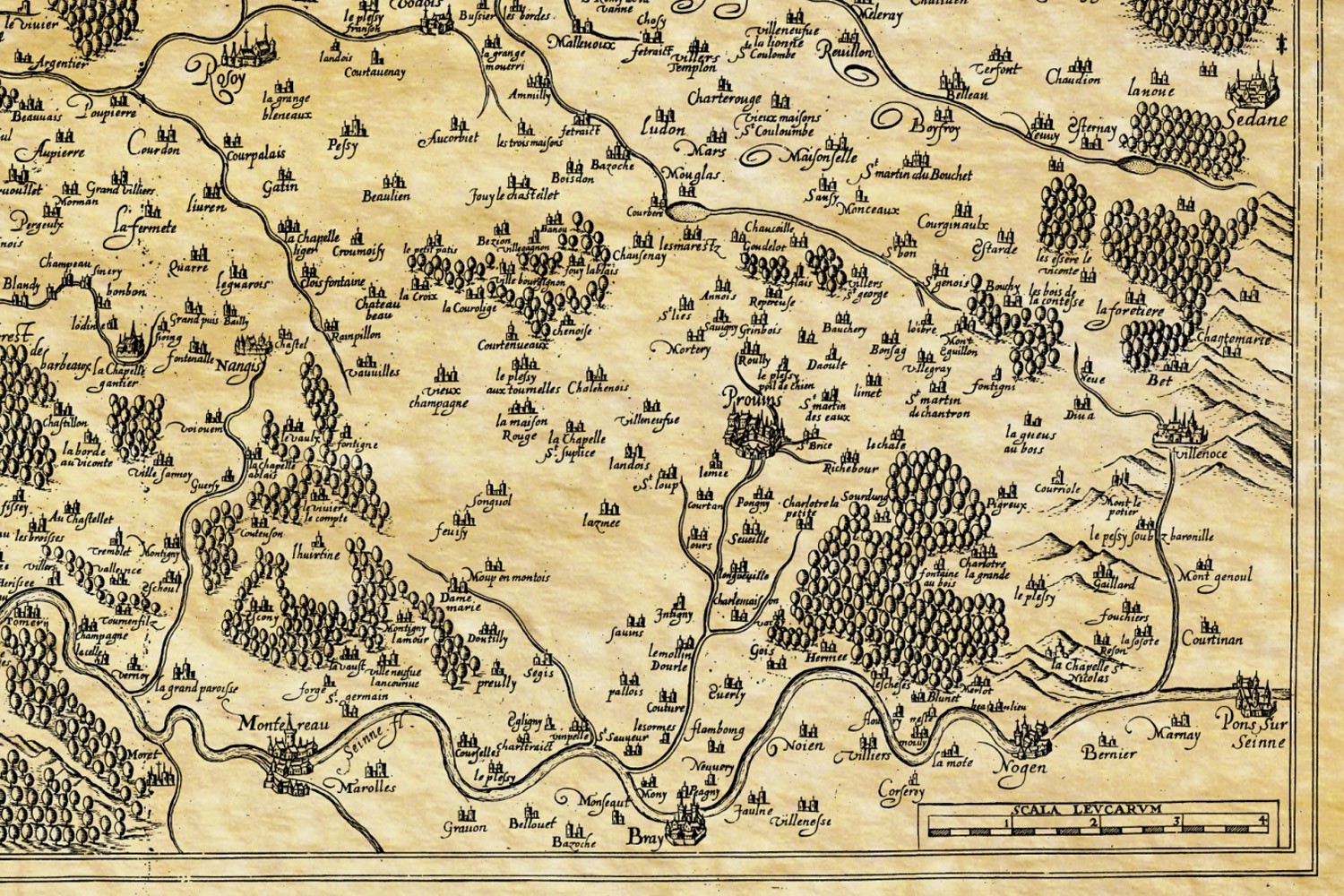 Carte ancienne de la Brie en 1615