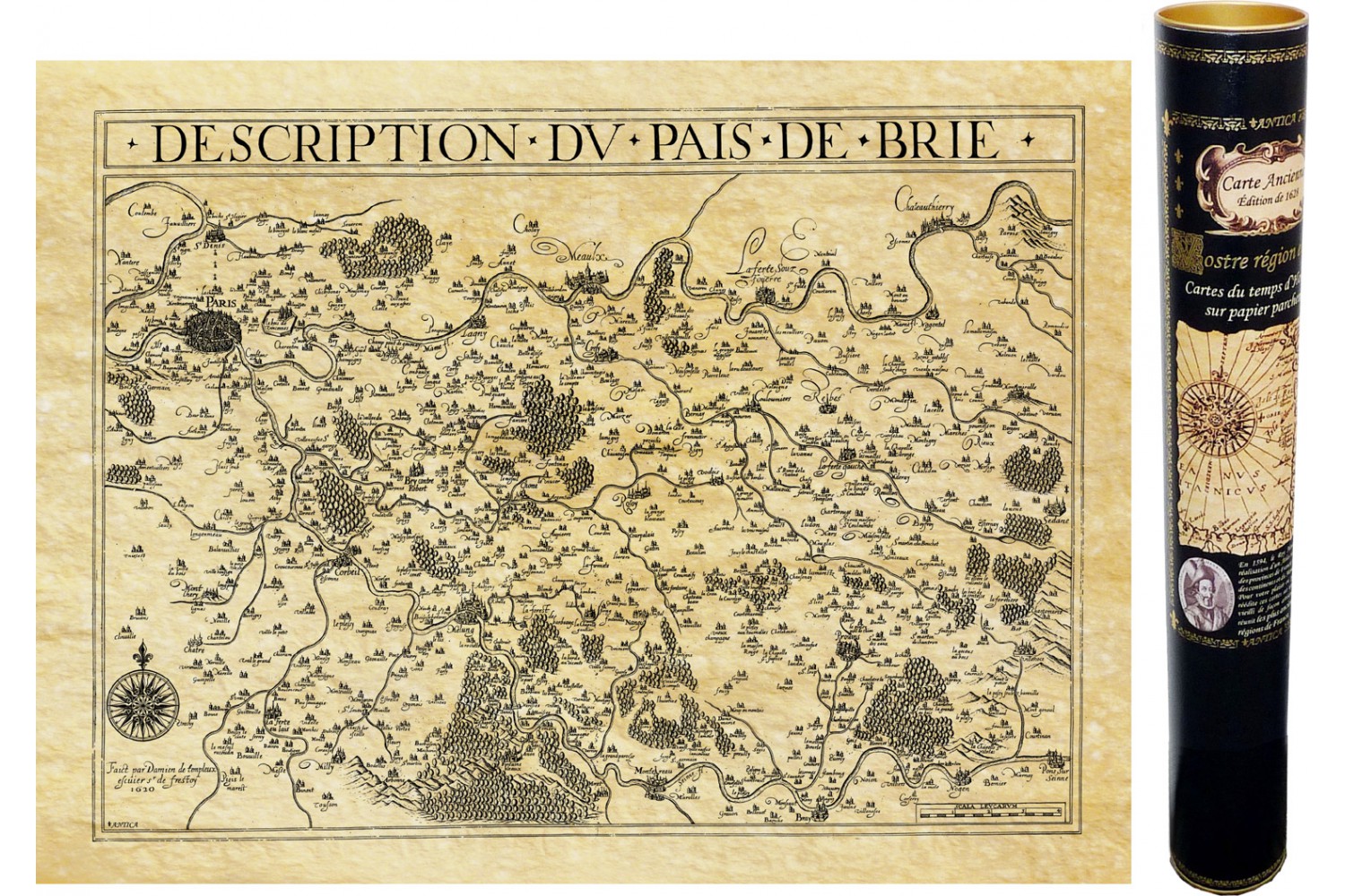 Carte ancienne de la Brie en 1615