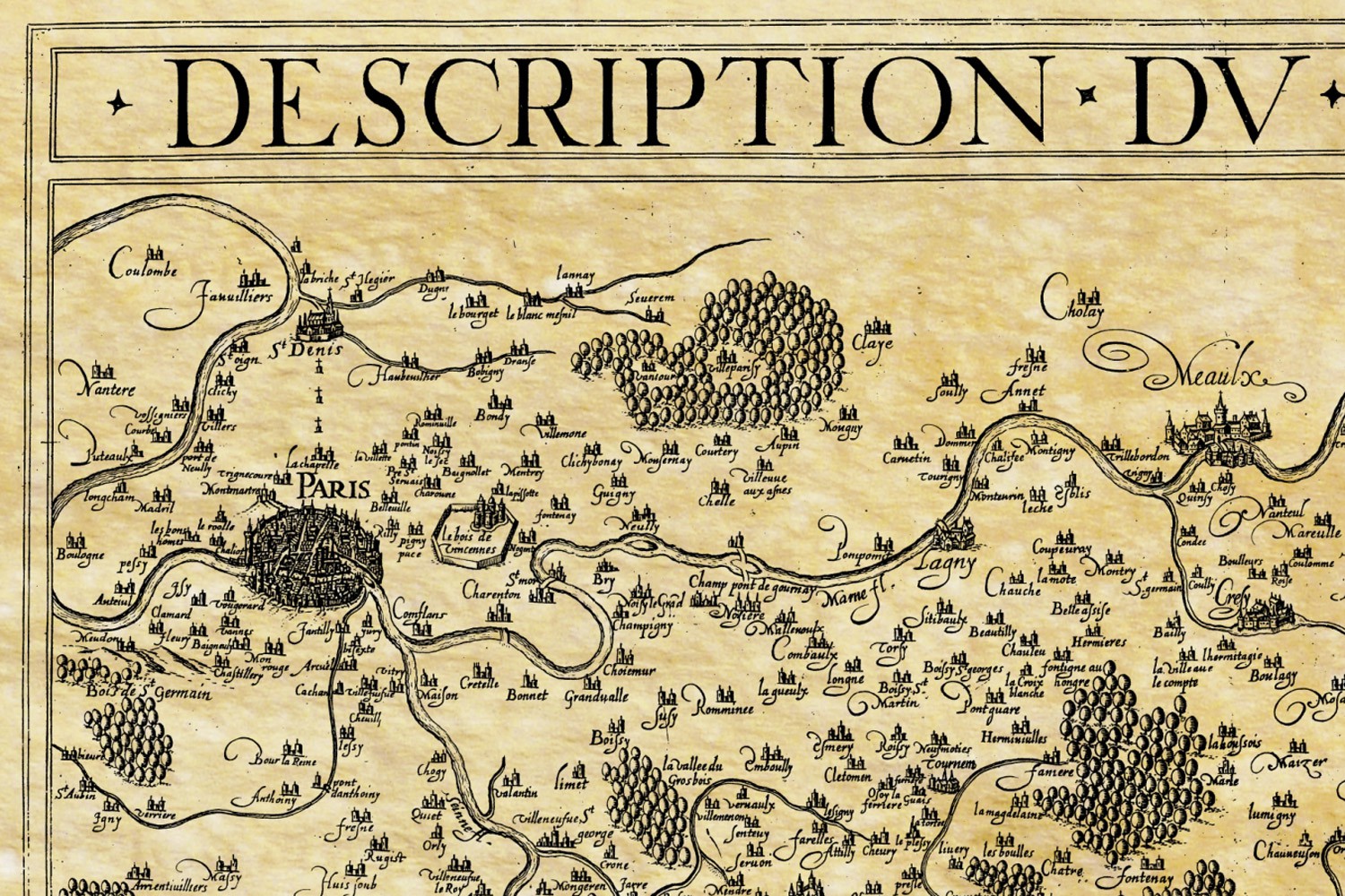 Carte ancienne de la Brie en 1615